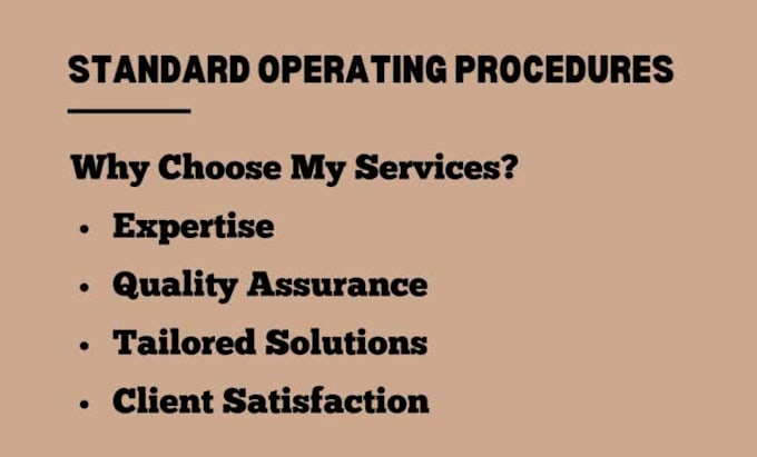 Do technical writing of your standard operating procedure and manuals ...
