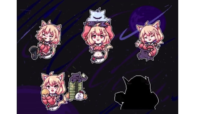 Do animated pixel art pngtuber or giftuber character for stream, twitch ...