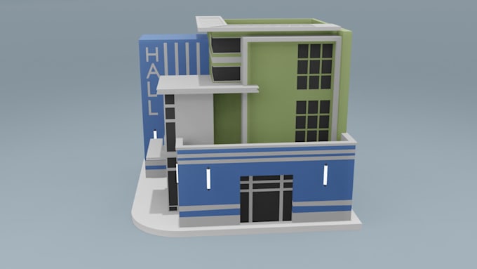 Model 3d low poly buildings in blender and unity by Designrify | Fiverr
