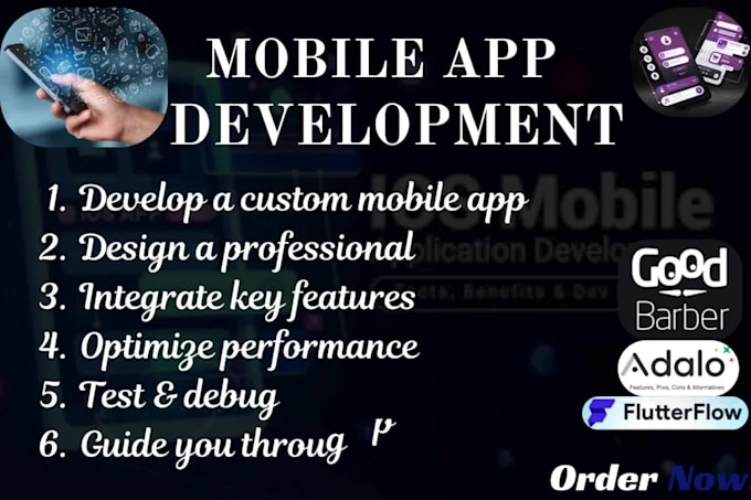 Develop create build your mobile app using goodbarber adalo flutterflow glide by Olushomoka_moj ...