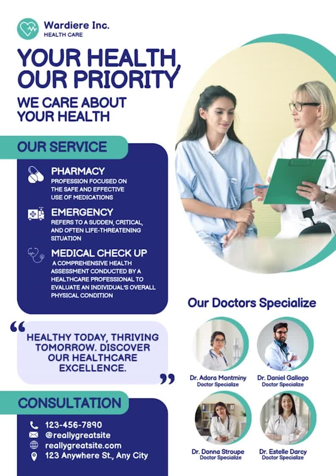 Make a doctor flyer, golden brochure, and best flyer doctor by Imdu913 ...