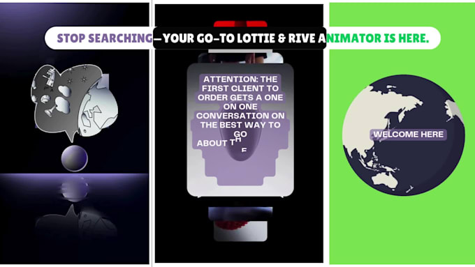 Design smooth rive and lottie animations for apps, website by Hedianne ...