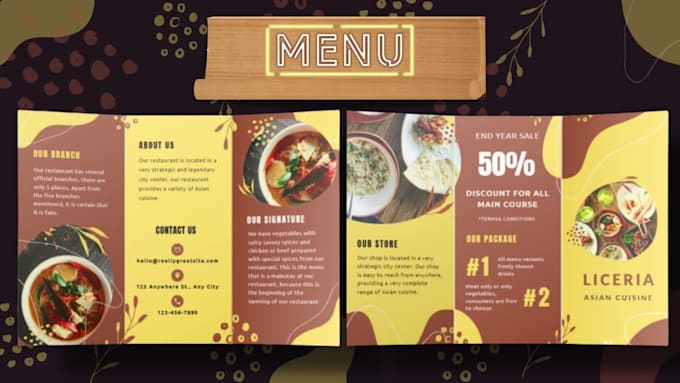 Design unique editable restaurant menu design using canva by ...