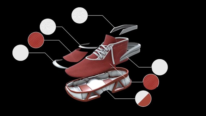 Render commercial 3d sneakers design, 3d shoe animation, 3d sneakers ...