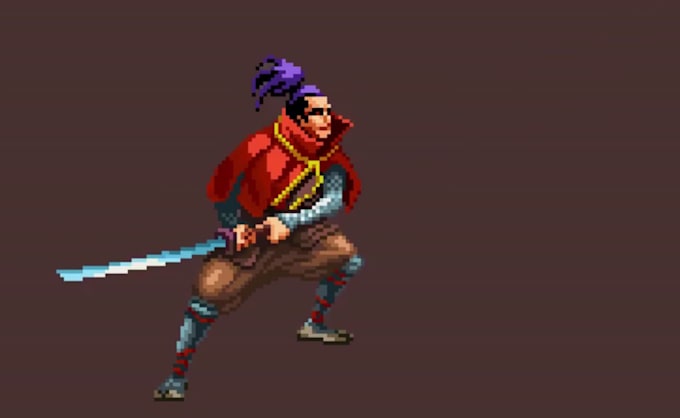 Draw 2d retro pixel art 2d game character pixel art animation 2d sprite ...