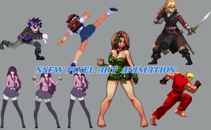 Create pixel art character, nsfw pixel art animation, rpg maker, sprite sheet by Collinsleonard ...