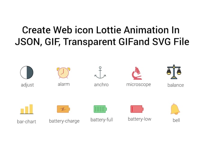 Do an animated web icon lottie, json and gif by Art_studio143 | Fiverr