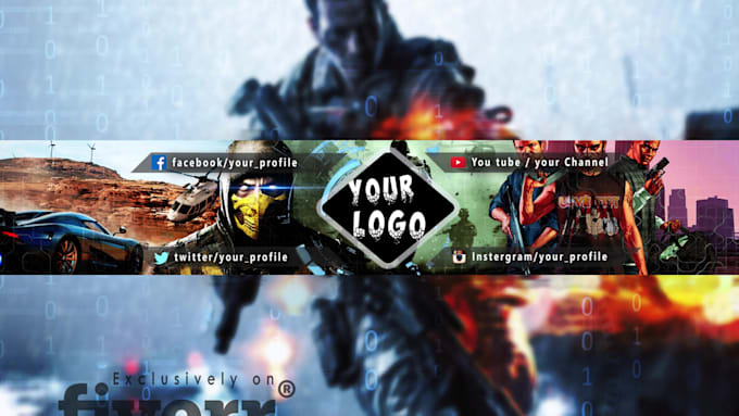 Design an unique youtube banner for you by Infinitycolours | Fiverr