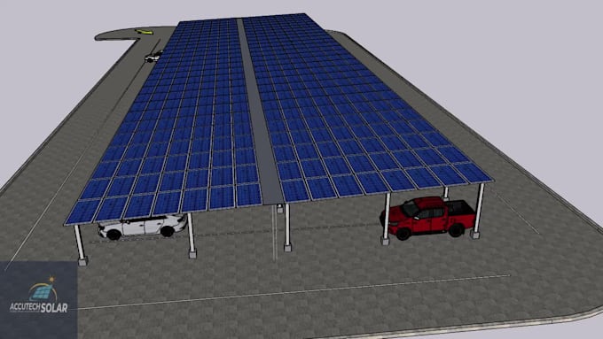 Design 3d solar pv plant on sketchup by Essasiddiqui77 | Fiverr