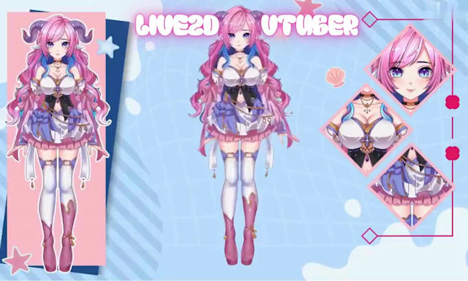 Rig 2d vtuber modell facerig live2d rigging vtuber modell 3d vtuber auftrag