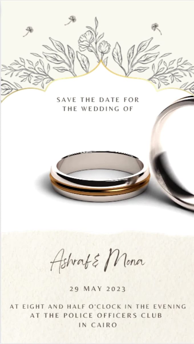 Design fantastic moving wedding invitation by Aboalmaty | Fiverr