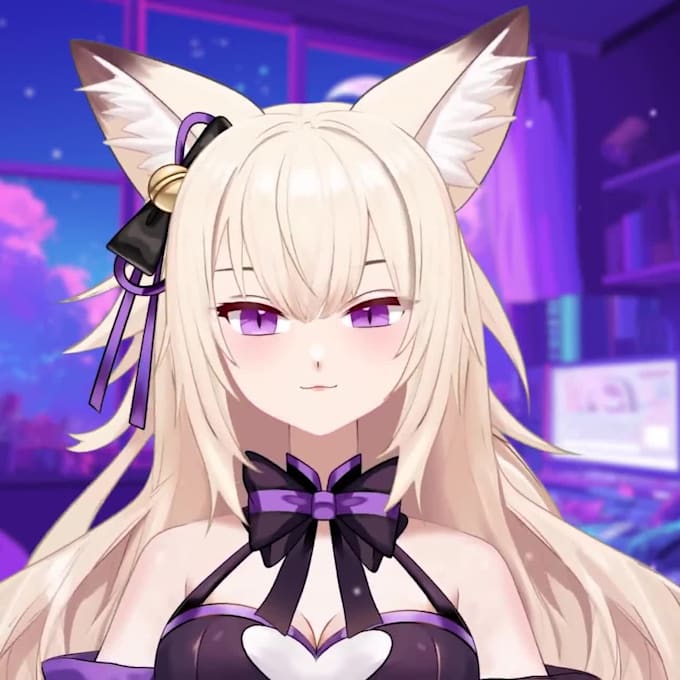 Commission live2d personnage vtuber, arrière-plan vtuber et fiche de ...
