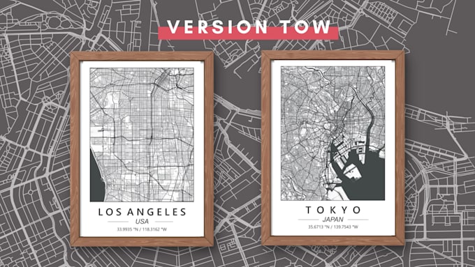 Design unique city map wall art or custom map posters by Withazes | Fiverr