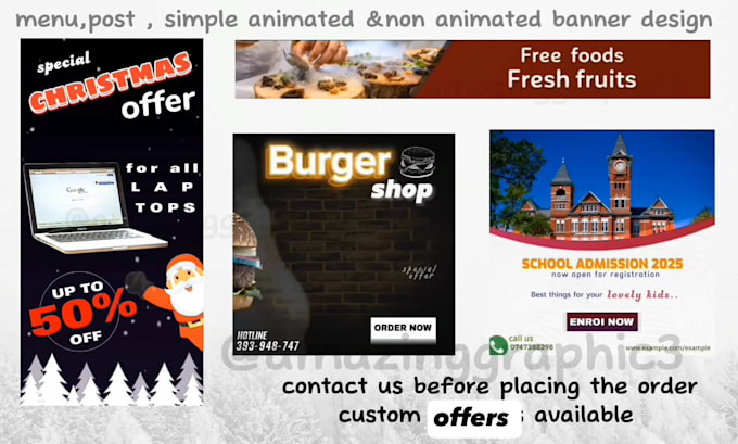 Animated web banner designs , animated and static banner ad post design ...