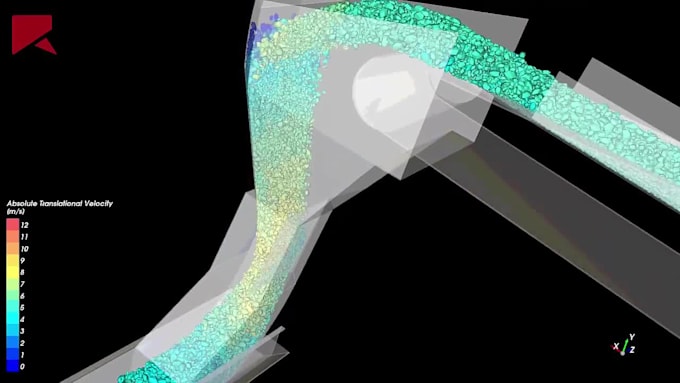 Do rocky dem particle 3d simulation for bulk material handling machinery by Krunal7455 | Fiverr