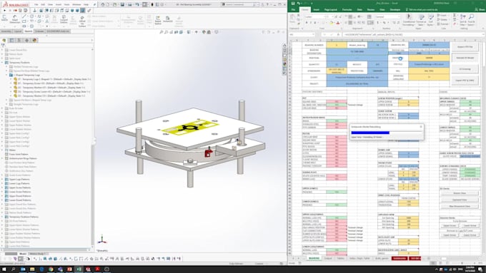 Setup solidworks 3d models controlled by ms excel by Marvinbors | Fiverr
