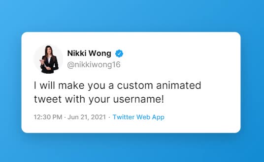 Make you a custom animated tweet by Nikkiwong16 | Fiverr
