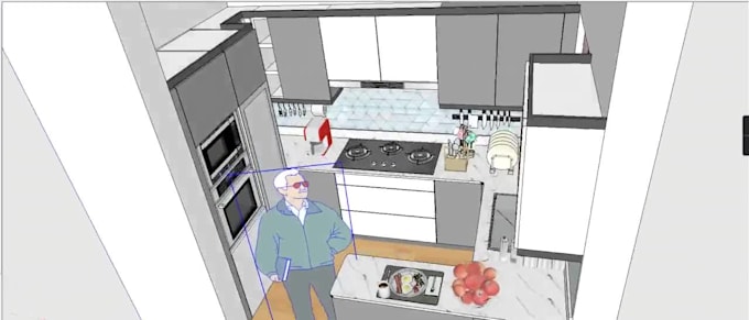 Design and render high quality 2d 3d kitchens in sketchup by ...