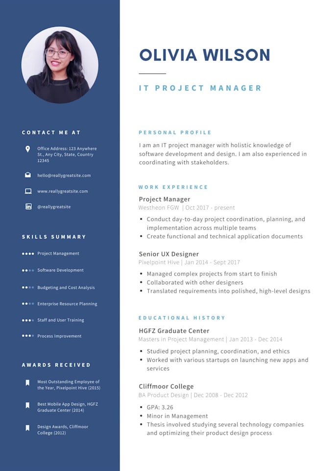 Design smart resume, cv, cover letter by Sazzadweb | Fiverr