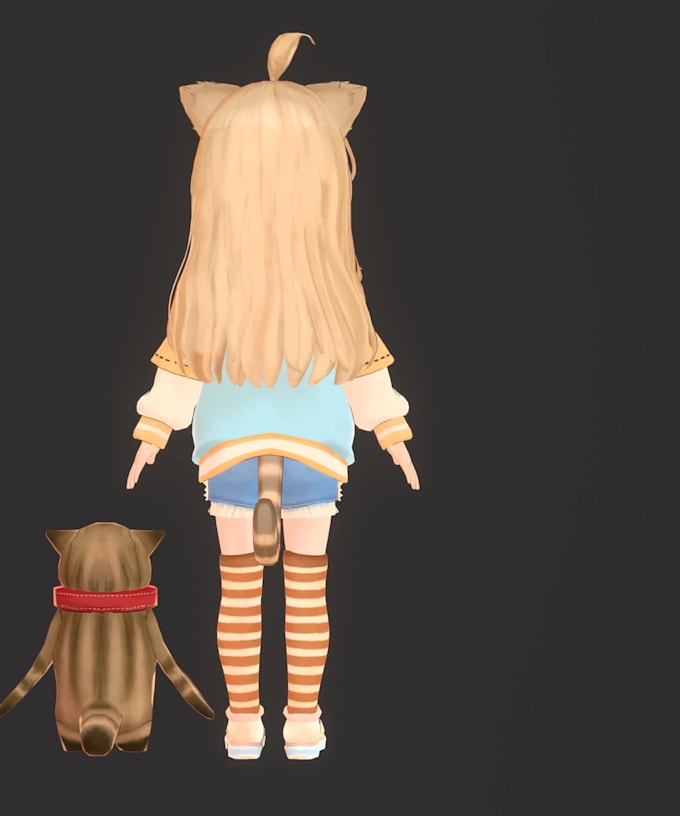 Rig and model or design custom 3d character vrchat avatar, vtuber or ...