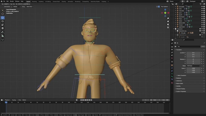 Do skeletal rigging character modeling setup bone structure setup model rigging by Encourageh ...