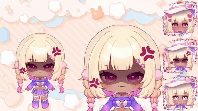 Draw and rig chibi vtuber model pngtuber for streaming live2d vtuber ...