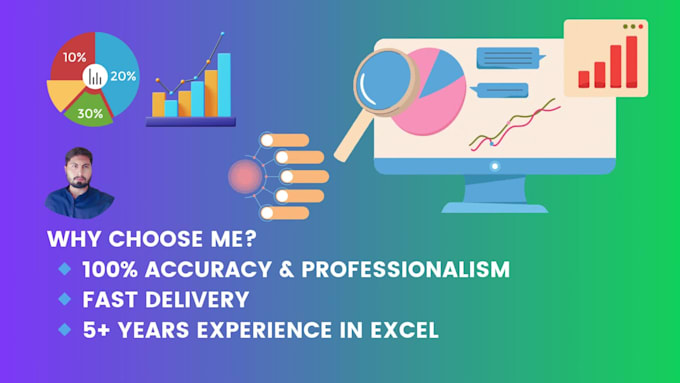 Turn excel sheets into stunning excel charts and dashboards by Shahzaibmhr | Fiverr