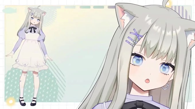 Draw female or male original 2d vtuber model, chibi for live2d model ...