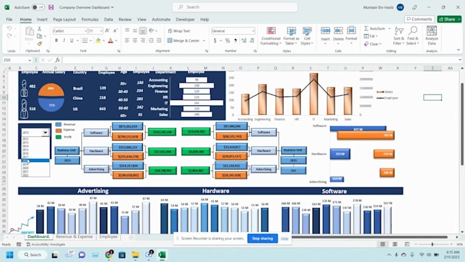 Provide dynamic and interactive dashboard in excel spreadsheet by ...
