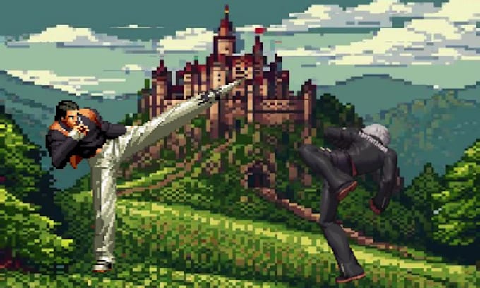 Draw 2d retro pixel sprite sheet pixel animation 2d pixel game ...