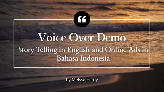 Record a professional voice over english or indonesia by Meyshah | Fiverr