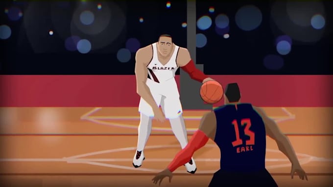 Make nba basketball player animation by Davoritoons | Fiverr