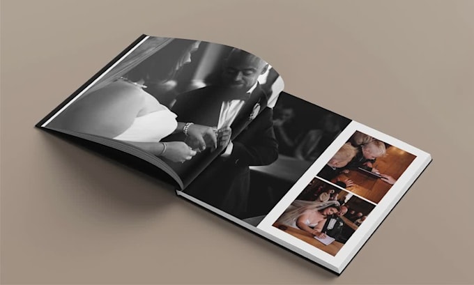 Do modern photobook and photo album design for wedding and events by ...