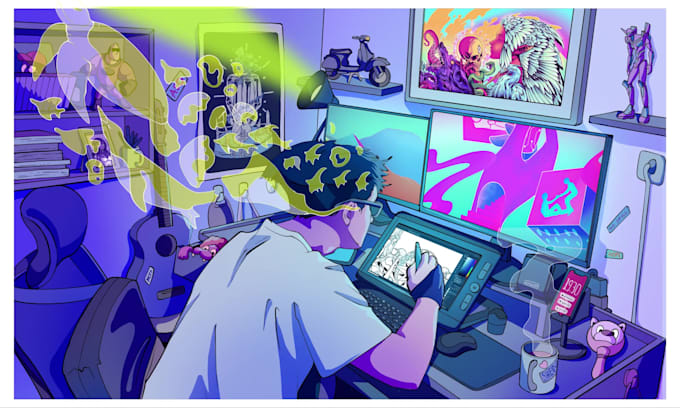 Make custom lofi banner for youtube, twitch and music album by Ariangga ...