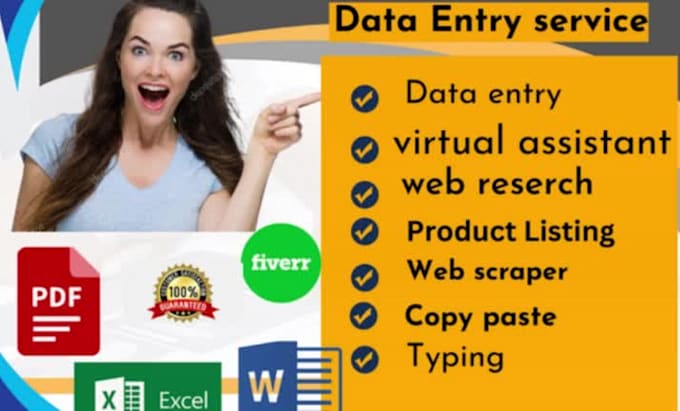 Do Professional Data Entry Virtual Assistant Web Scraping By Amin079