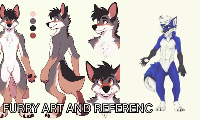 L draw your furry reference sheet of your fursona furry art ref sheet ...