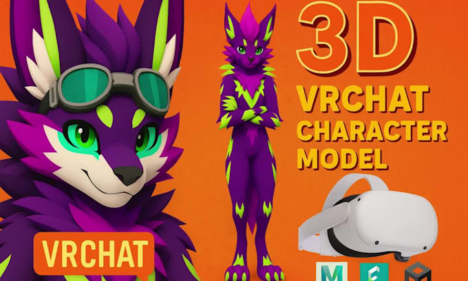 Model and rig 3d custom vrchat avatar vrchat vrc character avatar ...