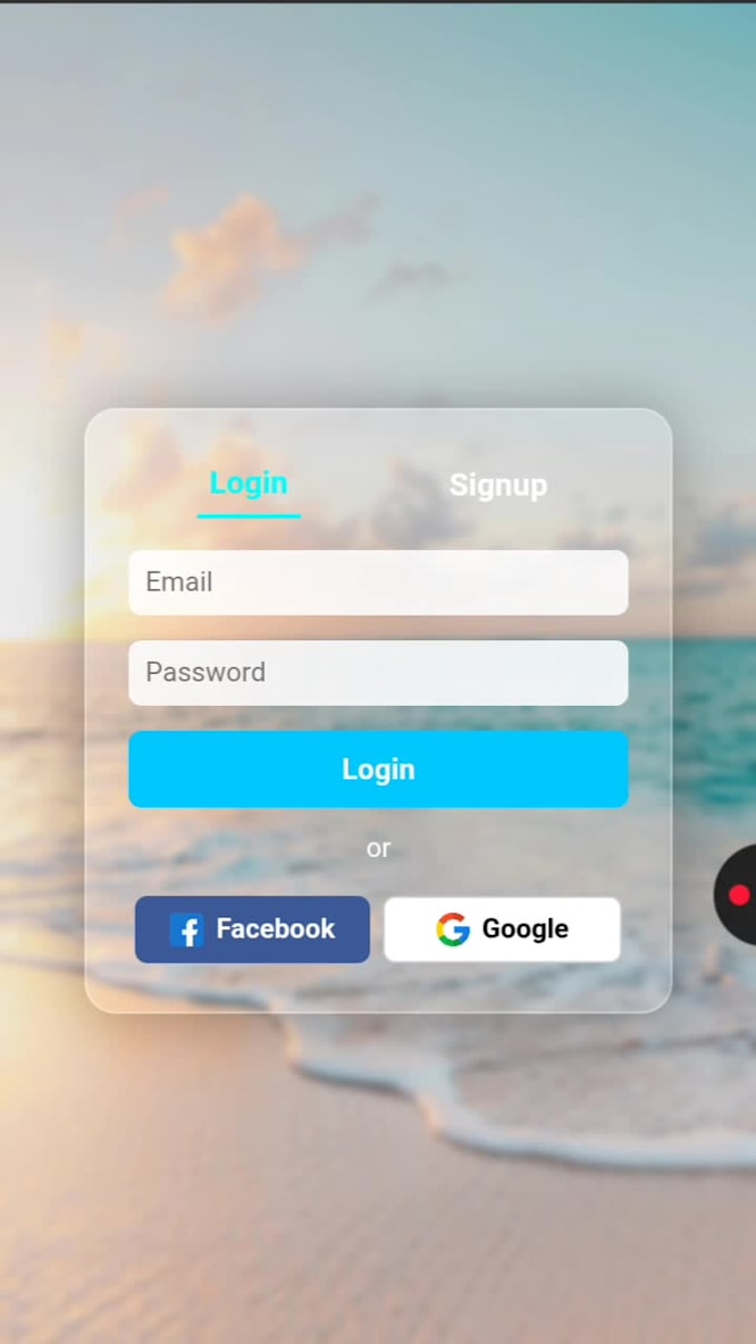 Create a stylish glassmorphism login and signup page with by Khatibul ...