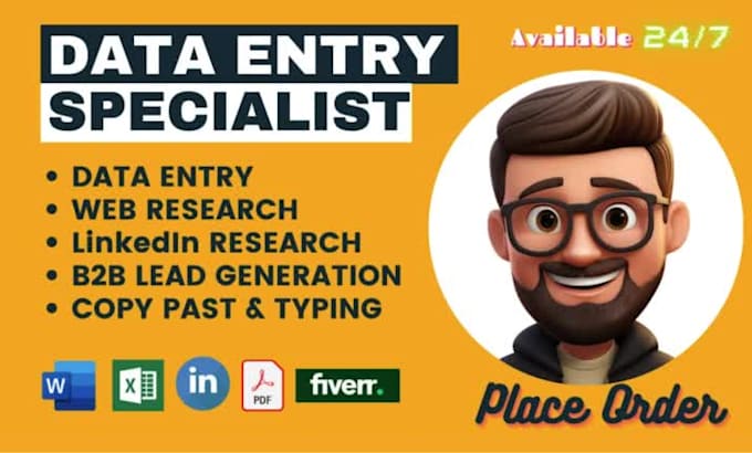 Do data entry, copy paste, typing, typing work job, excel work job by ...