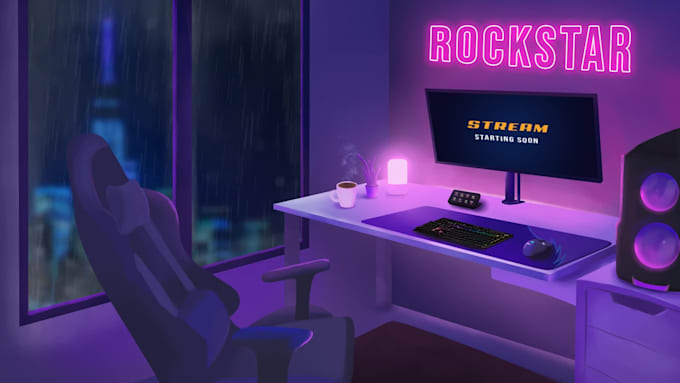 Create loop animation for streamers starting soon with animated ...