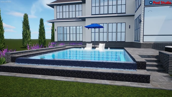 Design your 3d pool rendering in pool studio by Coltonwoodard | Fiverr