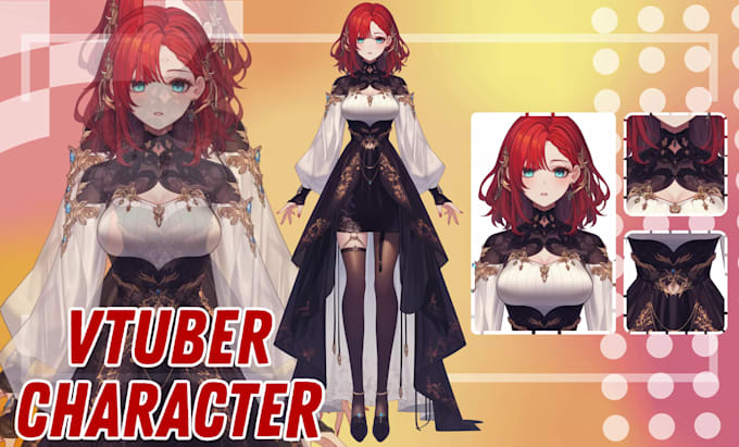 Draw vtuber anime live2d model vtube studio from original character ...