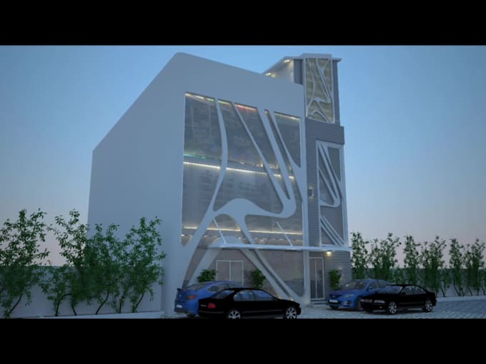 Design house front elevation exterior 3d rendering animation by An ...