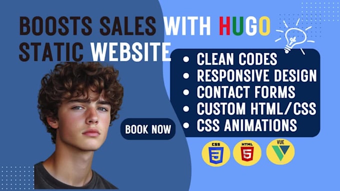Do a static website hugo html for real estate, salons, gyms fitness coaches by Raclet | Fiverr