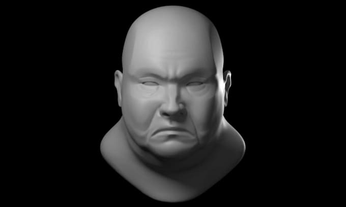 Sculpt render 3d realistic head detailed face bust model for 3d ...