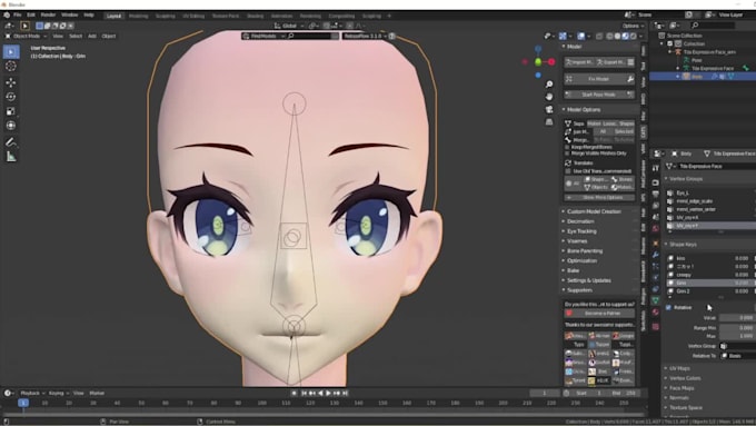Make custom blendshape or shape keys for your 3d character by Bunnyasmr312 | Fiverr