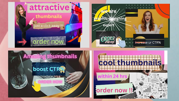 Create amazing and unique thumbnails in one hour by Laibahaque | Fiverr