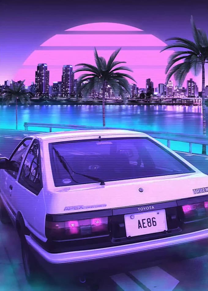 Design 80s vehicle outrun poster in retro style by Daffadaffa | Fiverr