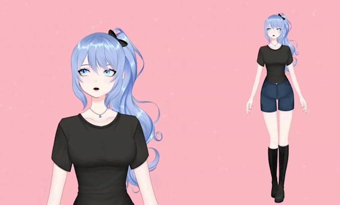 Design 2d vtuber model live2d model avatar design png vtuber stream overlay