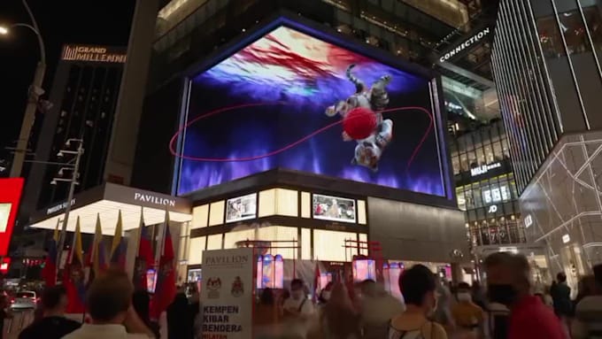 Create 3d billboard animation, led screen, 3d anamorphic, 3d cgi ...